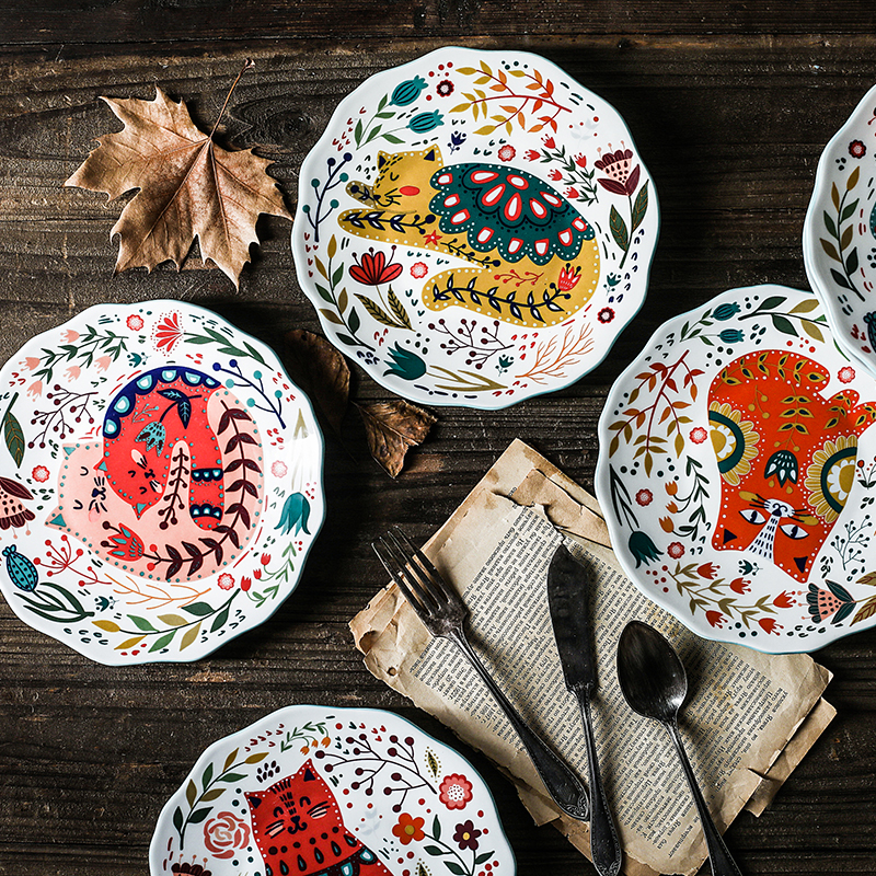 8 Inches Ceramic Dinner Plates Japanese Hand-paint... – Grandado