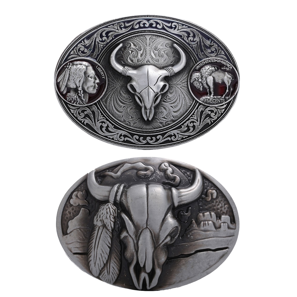 Alloy Bull Head Belt Buckle - Vintage Gunmetal Run... – Vicedeal