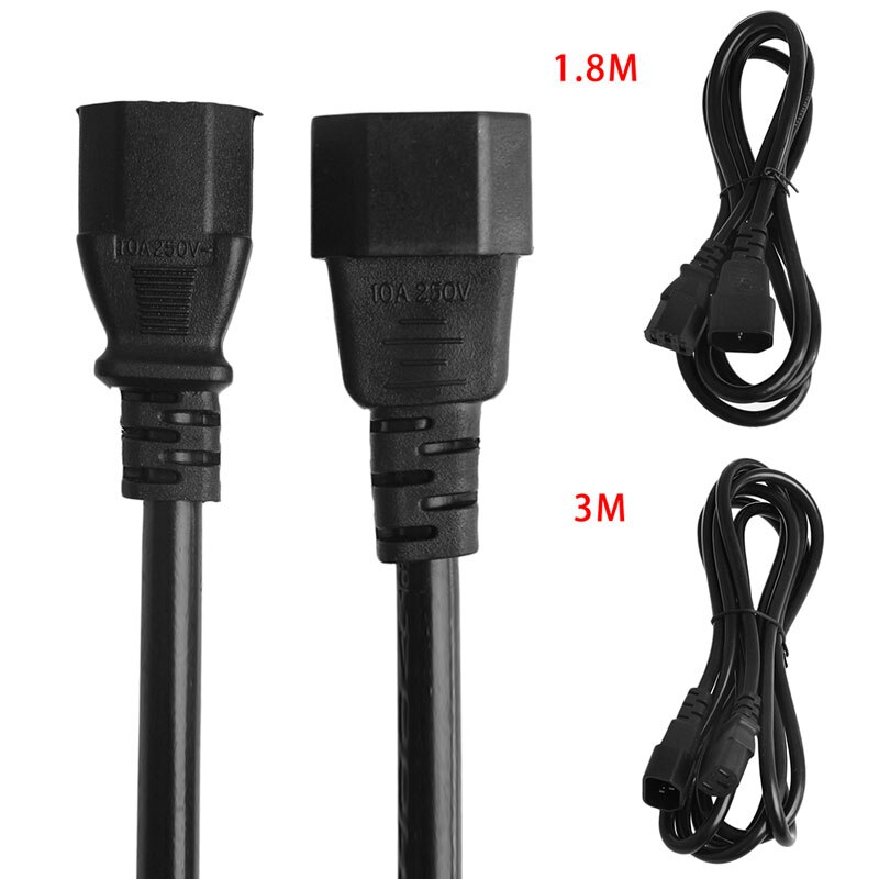 1Pc IEC 320 3-Pin C14 Male To C13 Female Main Powe... – Grandado
