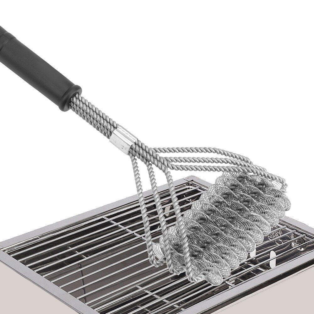 Triple-Head BBQ Cleaner Grill Scraper Stainless St... – Vicedeal