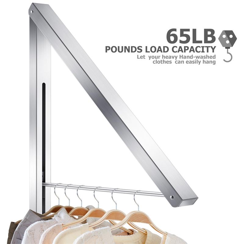 Aluminum Wall Mount Adjustable Clothes Hanger Rack... – Grandado