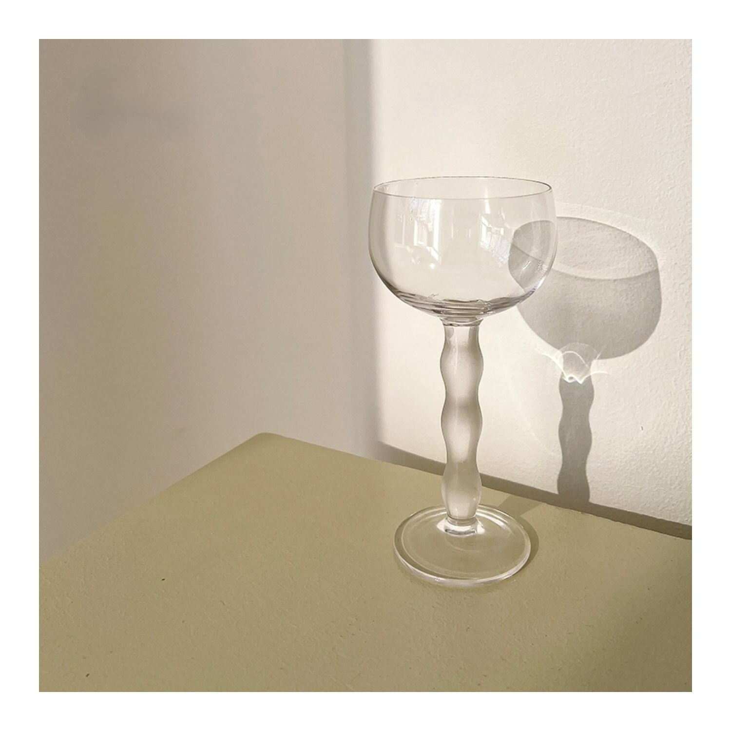Wine Glass Cocktail Glass Frosted Glass Wavy Handl... – Grandado