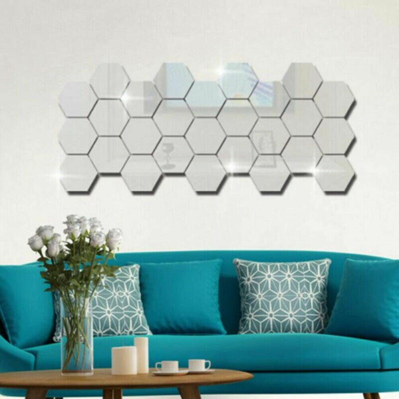 12Pcs Acrylic Mirror Tile Wall Sticker Self Adhesi... – Vicedeal