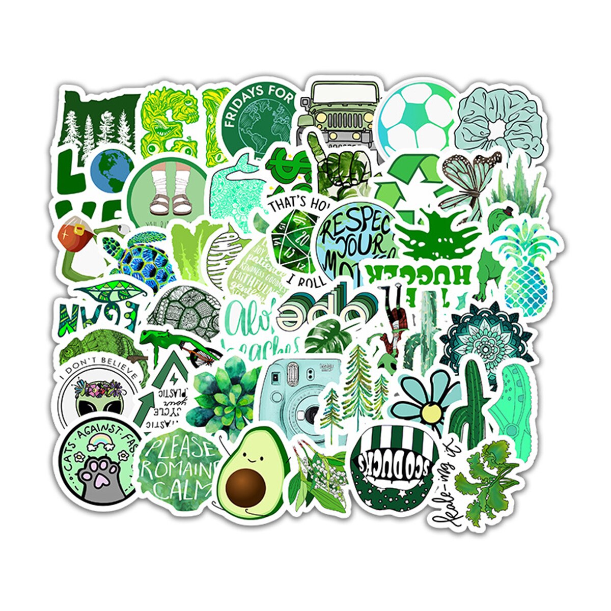 Groene Graffiti Sticker Mode Kleine Verse Meisje G... – Grandado