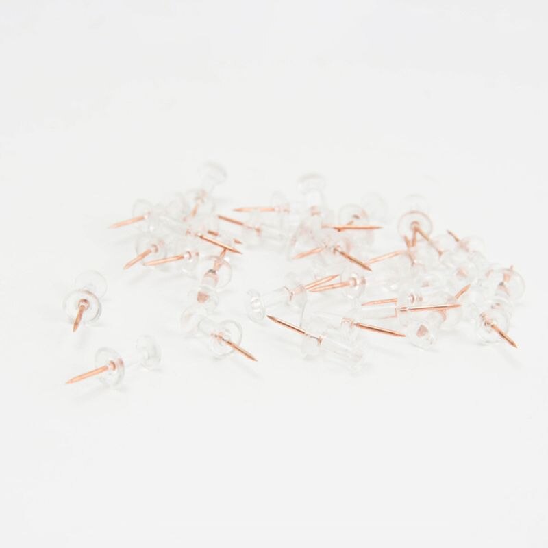 100pcs Transparent Rose Gold Push Pins Thumb Thumb... – Grandado