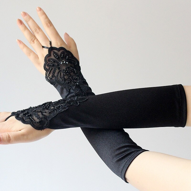 Prom Bride Satin Women' Wedding Gloves Fingerless ... – Vicedeal