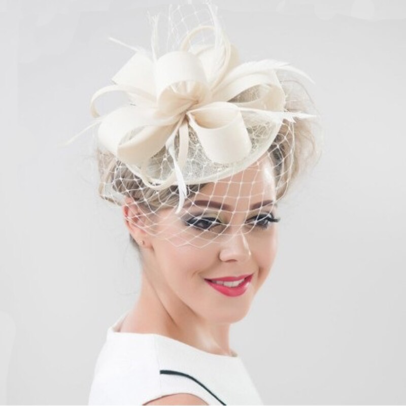 Bride Hat Fascinators Clip Feather Ladies Day Race... – Grandado