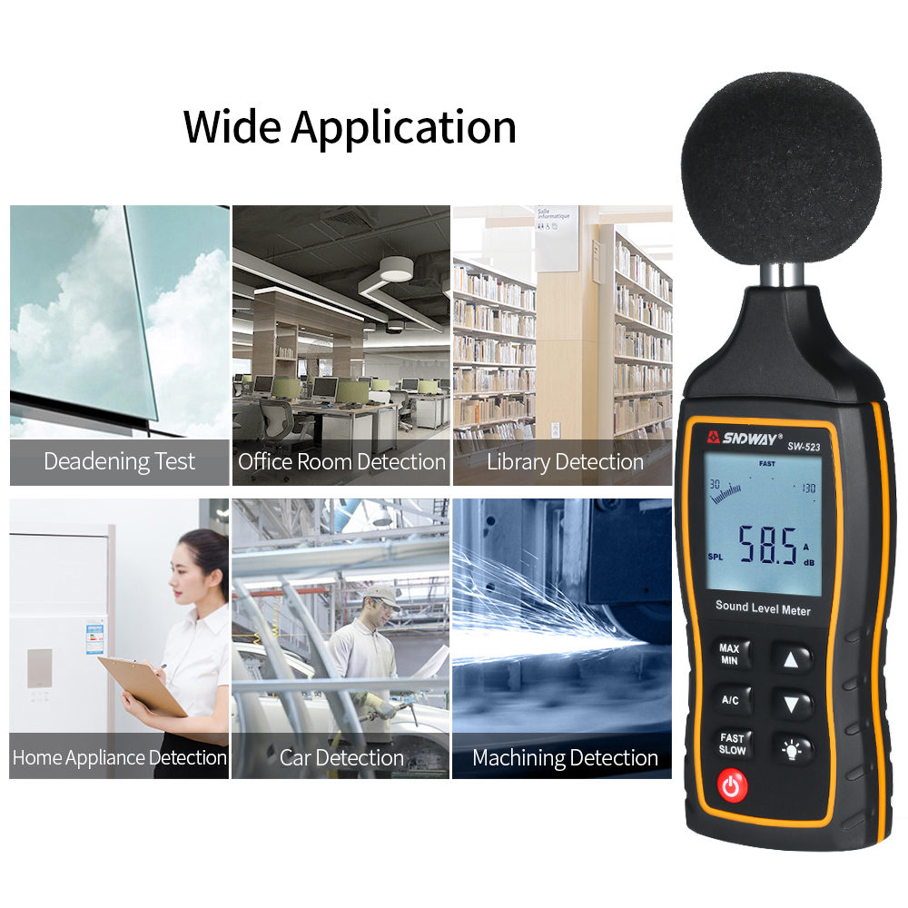 SNDWAY High Accuracy LCD Digital Noisemeter Sound ... – Grandado