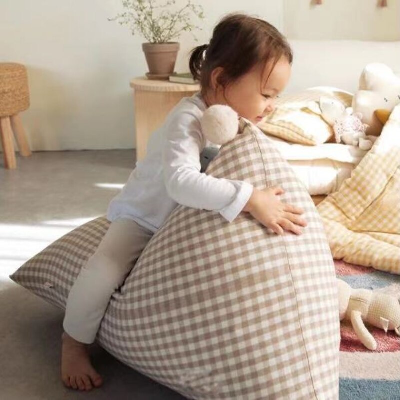 INS Baby Hair Ball Bean Bag Sofa Nap Plaid Cute La... – Grandado
