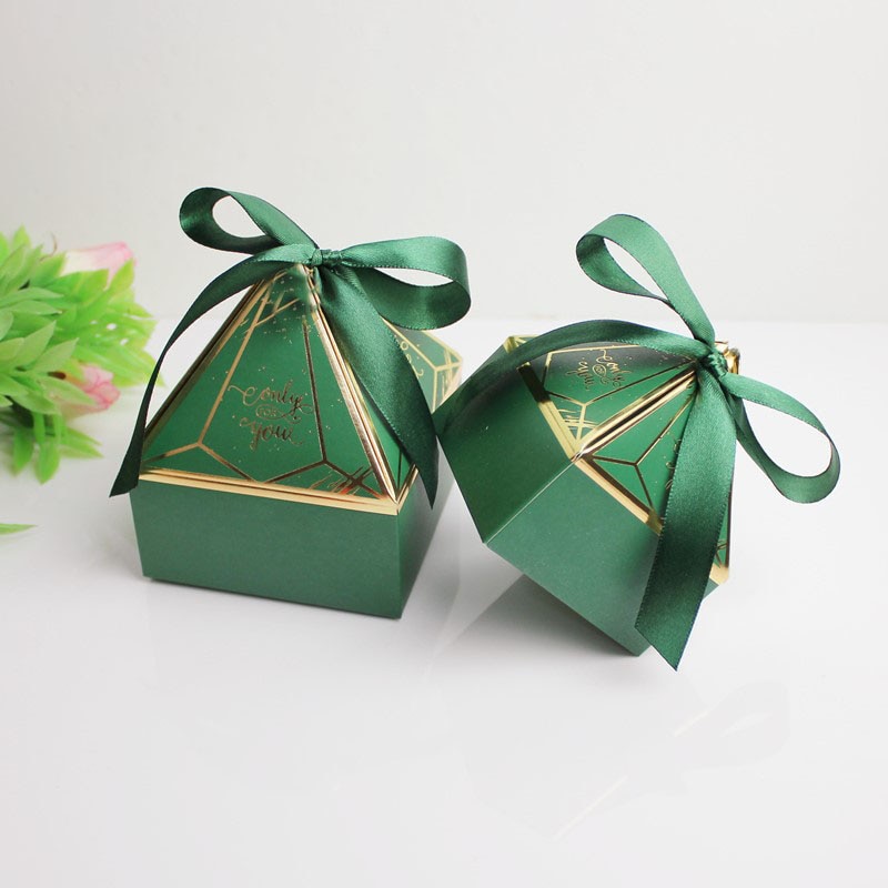 Green Paper Box for Baby Shower Candy Boxes Packag... – Grandado