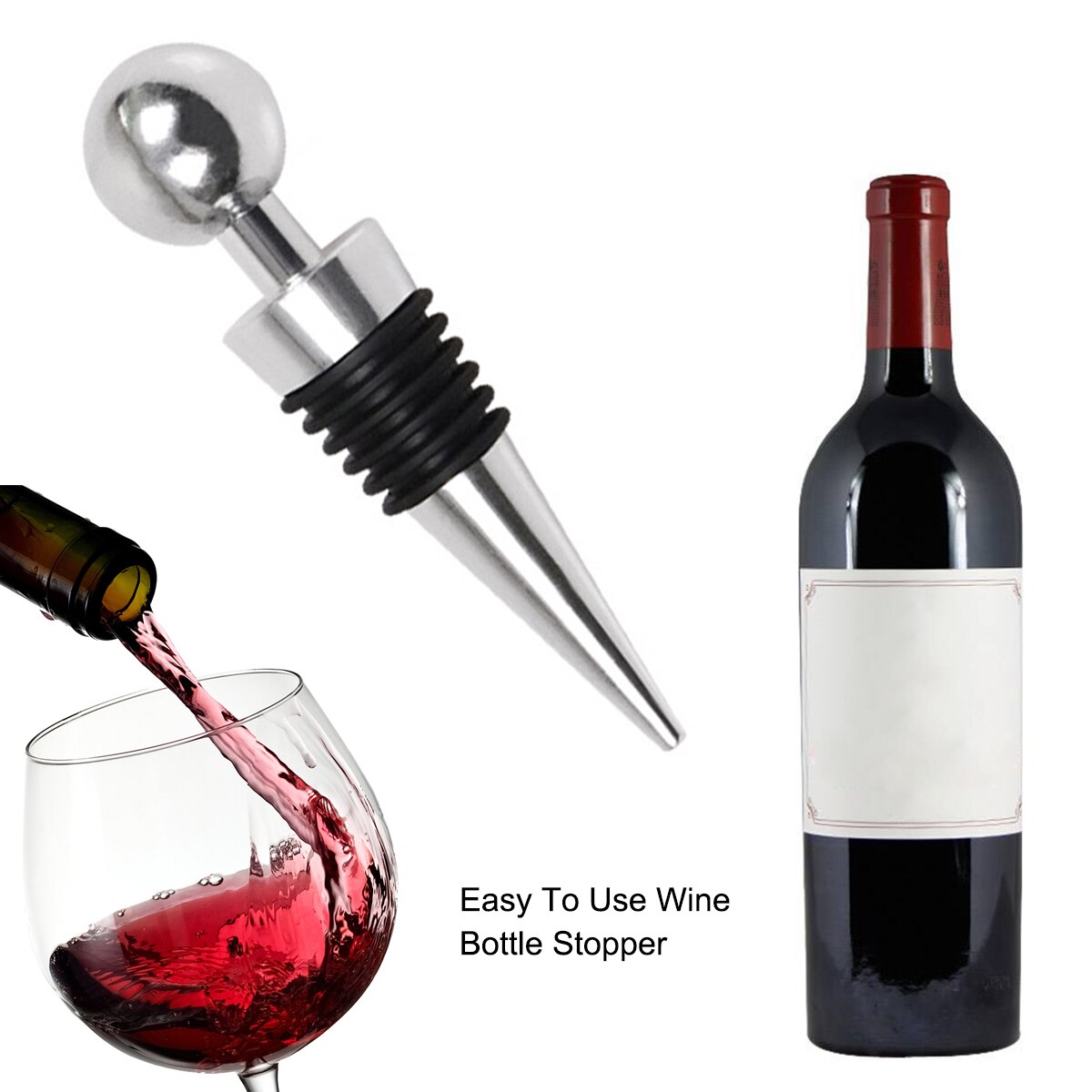 2Pcs Stainless Steel Wine Stopper Vacuum Sealed Be... – Grandado