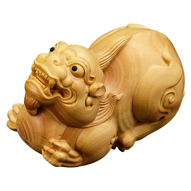 7CM Mythical Boxwood Pixiu Lion Solid Wood Statue ... – Grandado