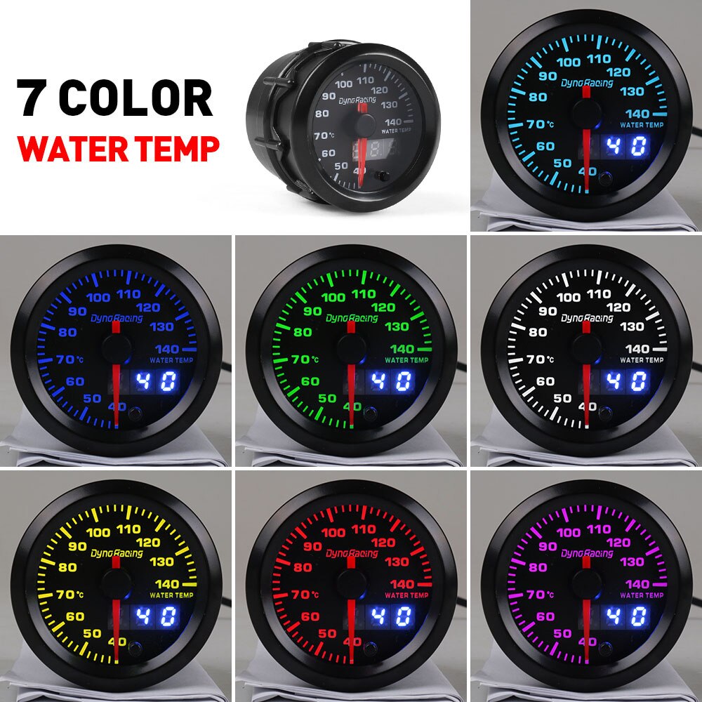 Dynoracing Dual Display 52MM 7 Kleuren Water temp ... – Grandado