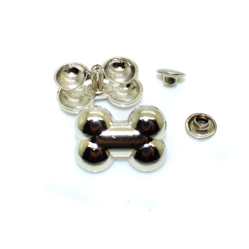 30set Silver Plated Bone Dog Rivet Studs Spikes Pu... – Vicedeal
