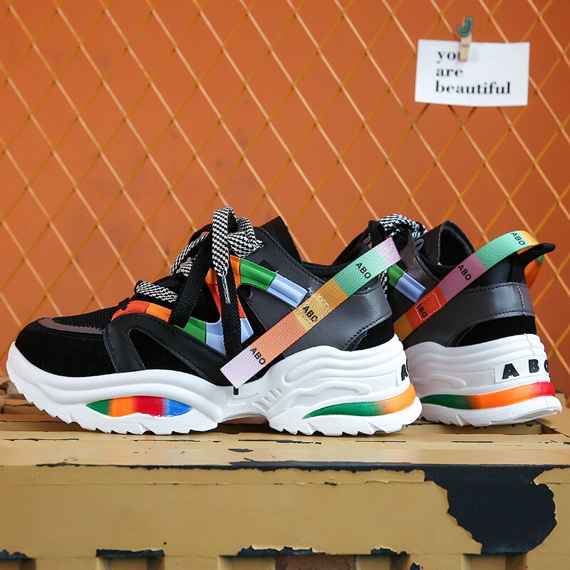 Women's Chunky Sneakers Stylish Colorful Outdoor S... – Vicedeal