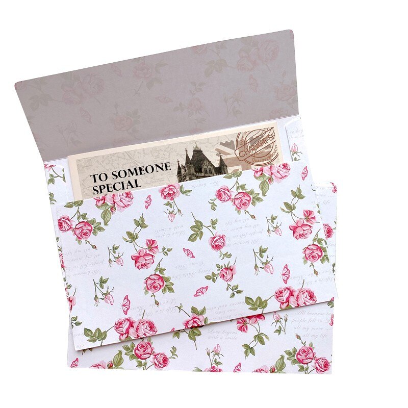 10pcs Rose envelope Pastoral style Paper DIY Stati... – Vicedeal