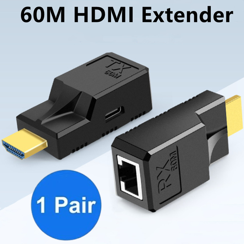 60M HDMI-compatible Extender RJ45 Ports Network HD... – Vicedeal