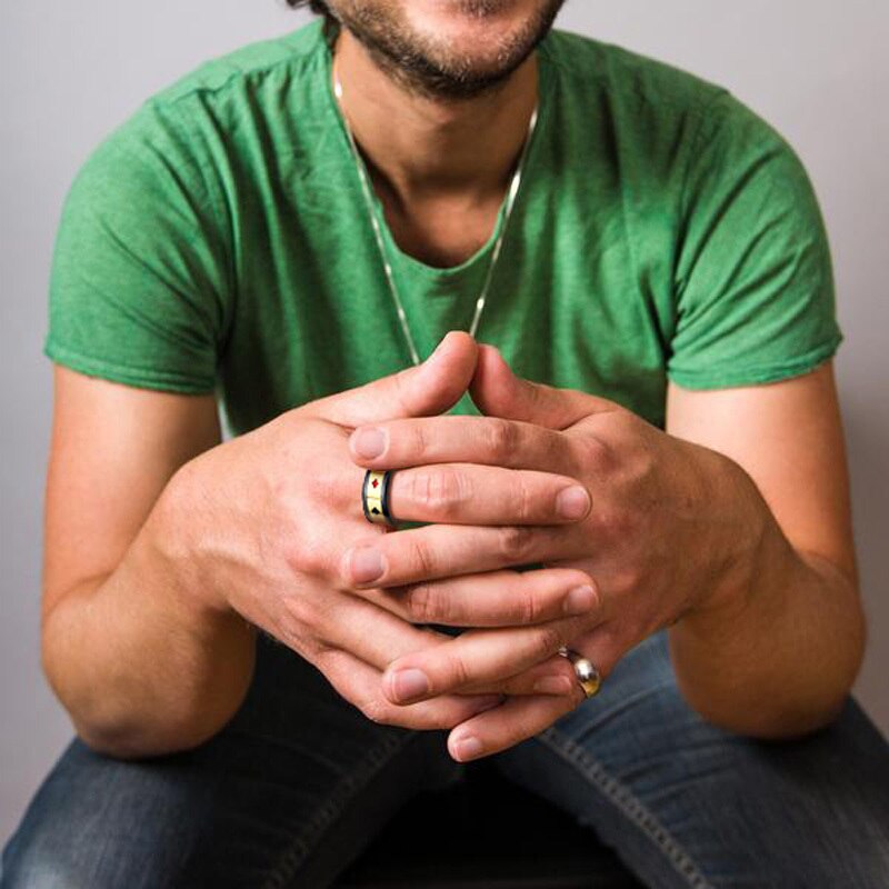 Mens Black Poker Gambling Spinner Ring in Stainles... – Vicedeal