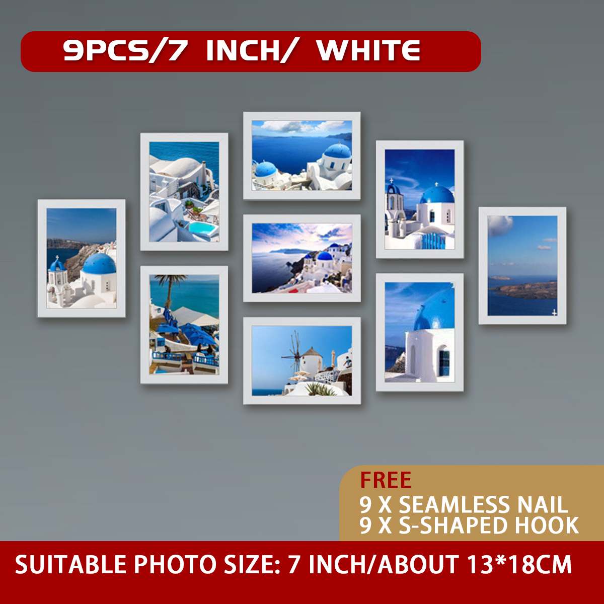 9pcs Picture Photo Frame Set DIY Removable Wall Mu... – Grandado
