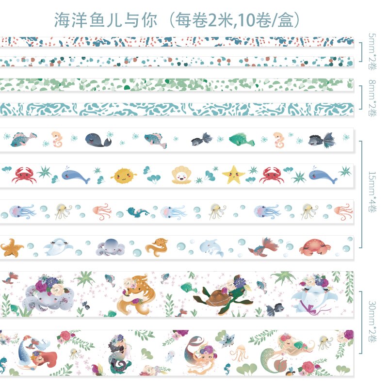 10pcs/lot Mohamm Cute Japanese Mermaid Animal Wash... – Grandado