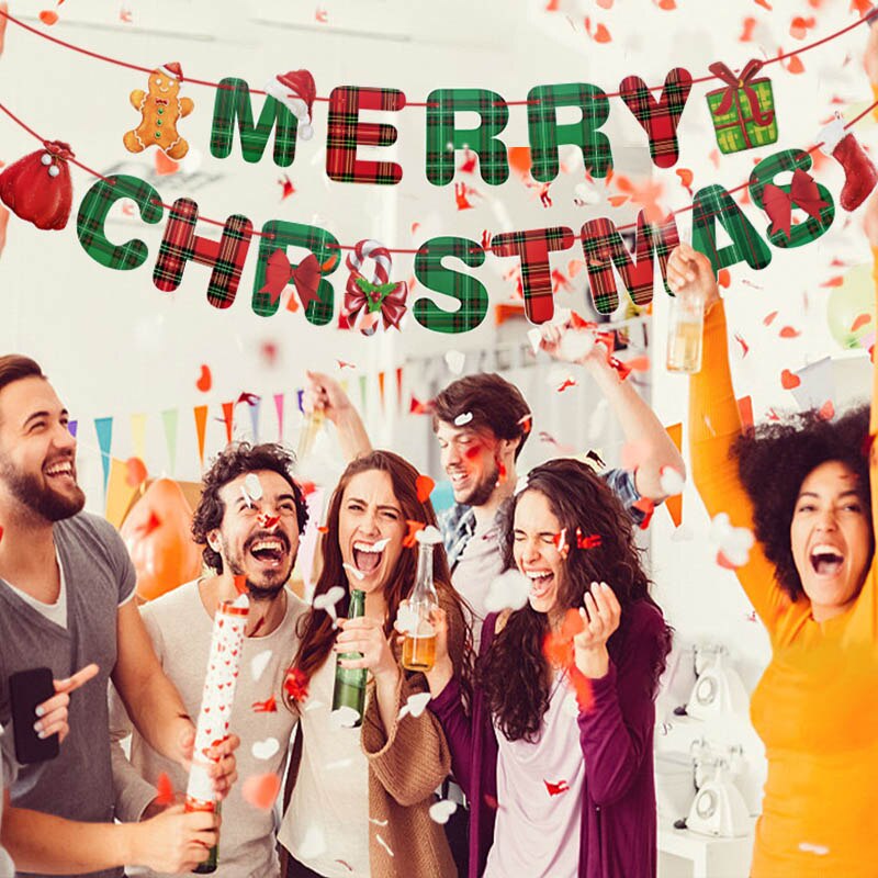 Christmas Banner Merry Christmas Paper Garland Dec... – Grandado