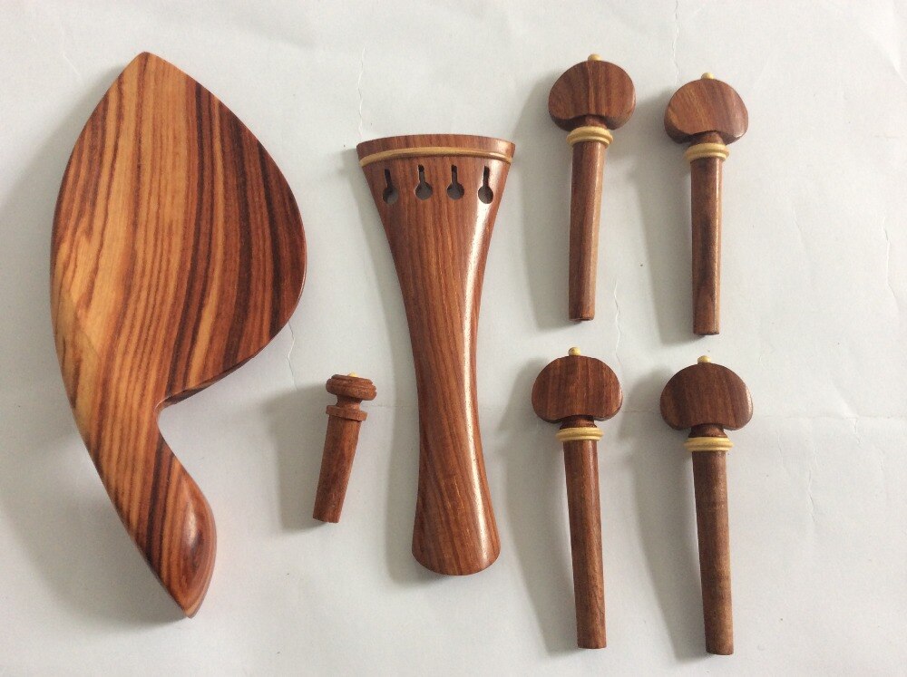 2 sets of 4/4 Violin Fittings natural rose-wood – Vicedeal