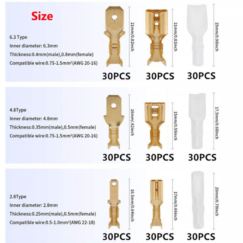 540Pcs Female Male Electrical Spade Wire Butt Conn... – Grandado