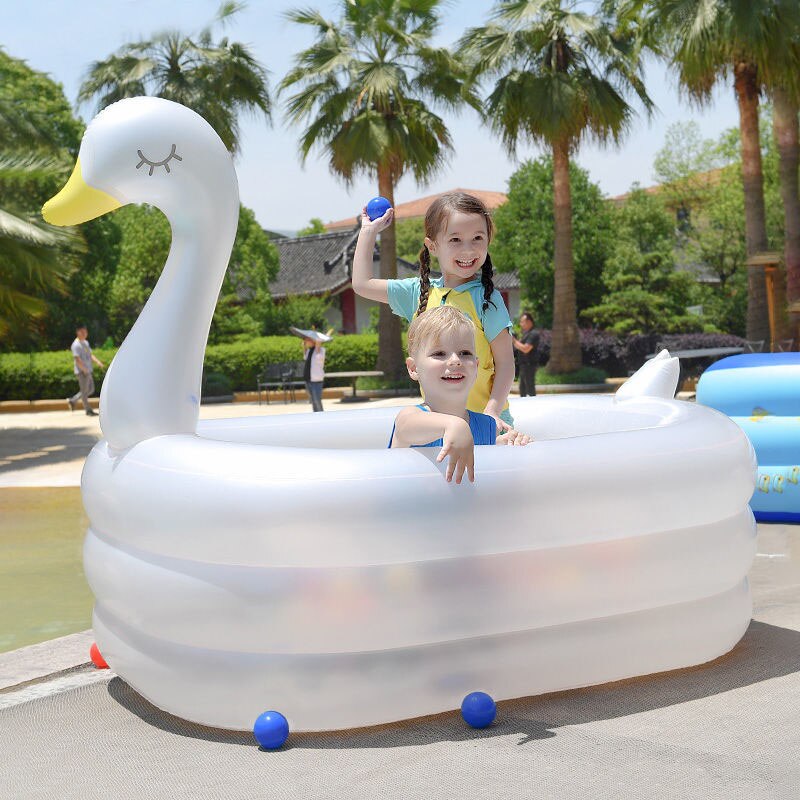 Swan Inflatable Swimming Pool Large Adult Children... – Grandado