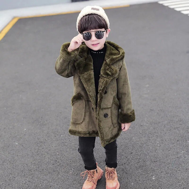 Children Winter Jackets For Boys Suede Thickened W... – Grandado