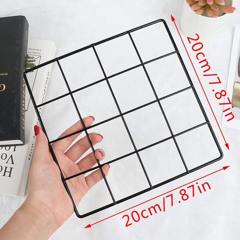 20cm Metal Mesh Grid DIY Wall Photos Postcards Wal... – Grandado