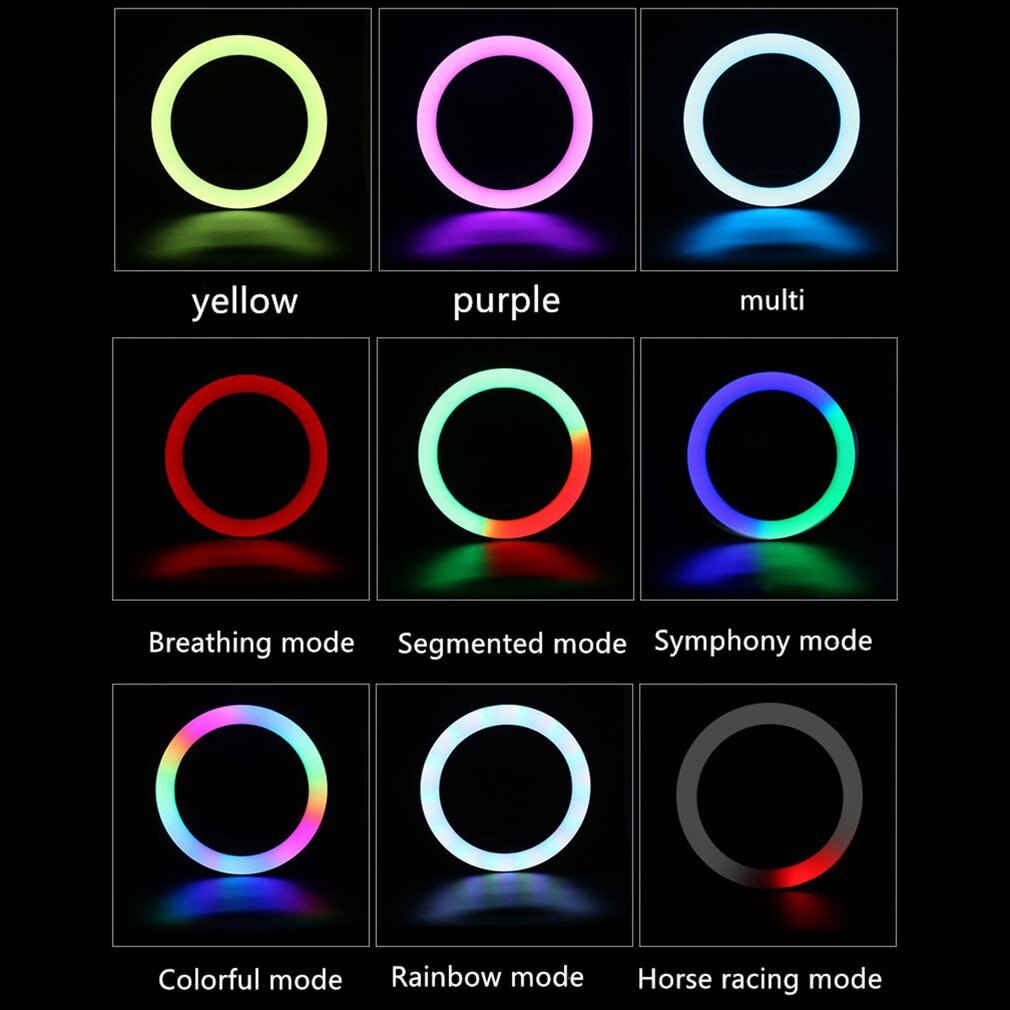 RGB LED Ring Light Phone Holder Photography Fill L... – Vicedeal