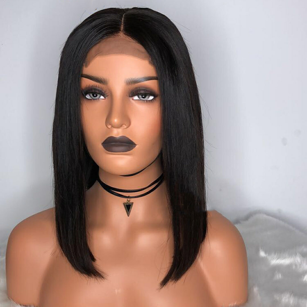 Perruque Bob Lace Front Wig synthétique 4*4 Free P... – Grandado