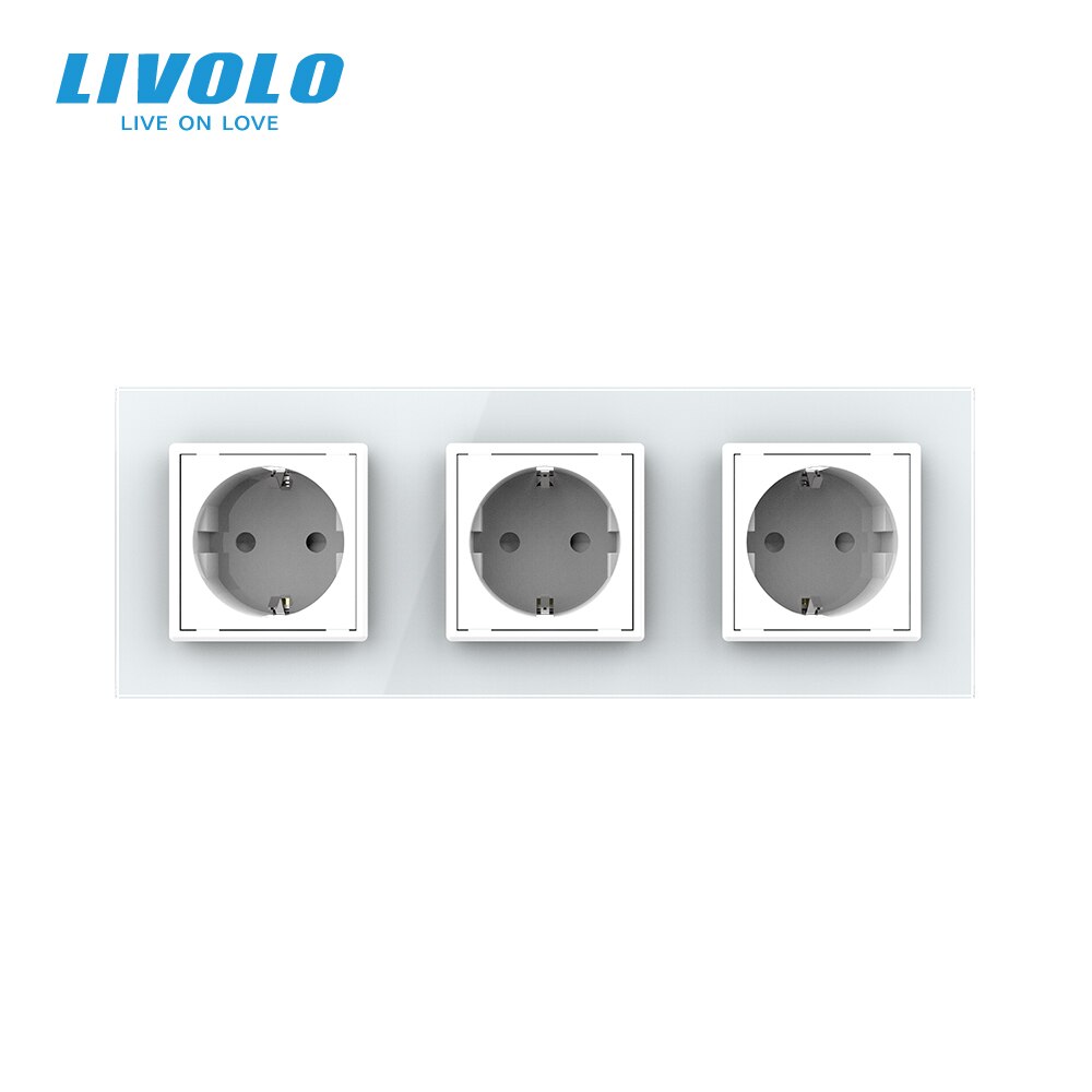 Livolo EU Standard Socket, Black Crystal Toughened... – Vicedeal