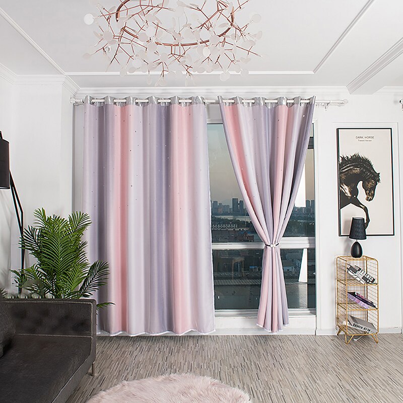 Gradient hul gardin dobbel hul stjerne stripet gar... – Grandado