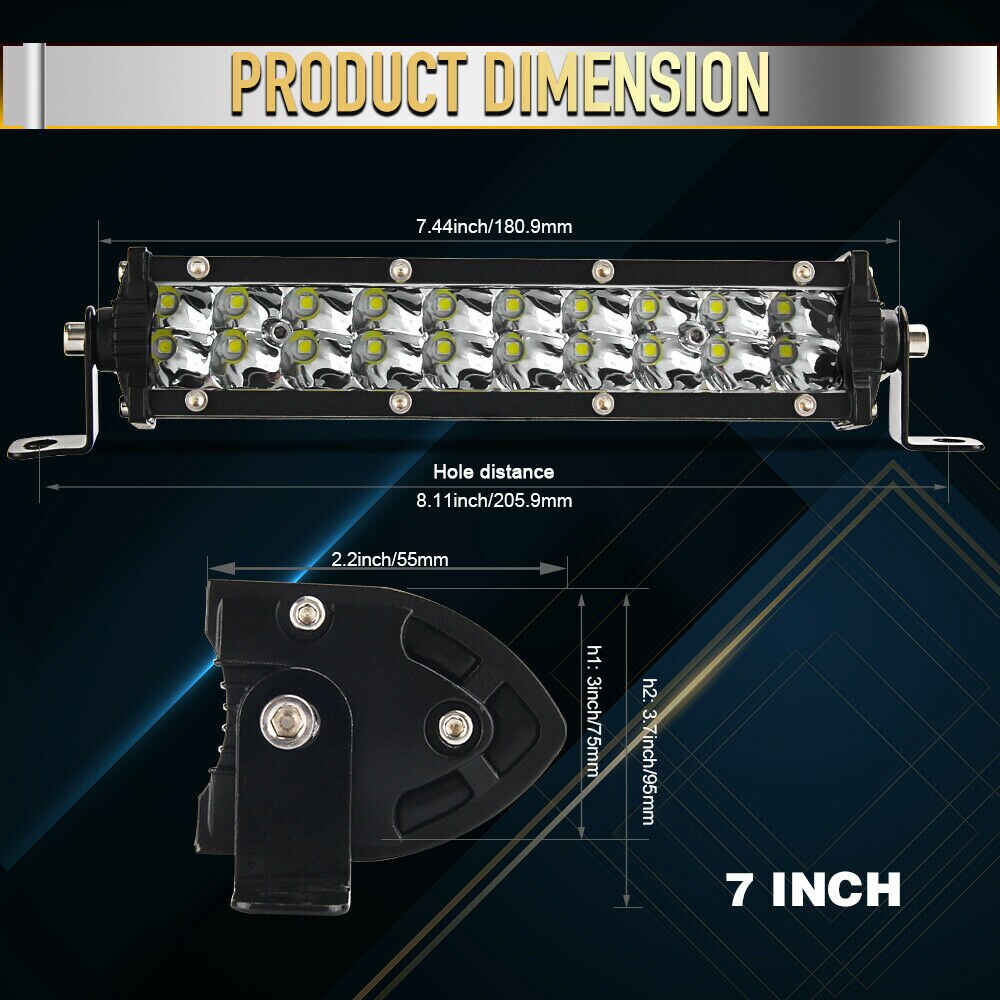 Haolide 2x dual row 7 inch led light bar spot offr... – Grandado