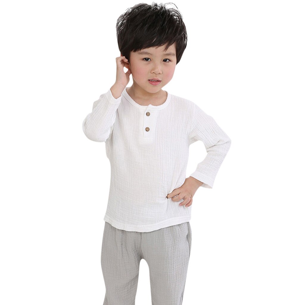 Toddler Kids Cotton Solid Baby Boy Girl Shirt Tops... – Grandado