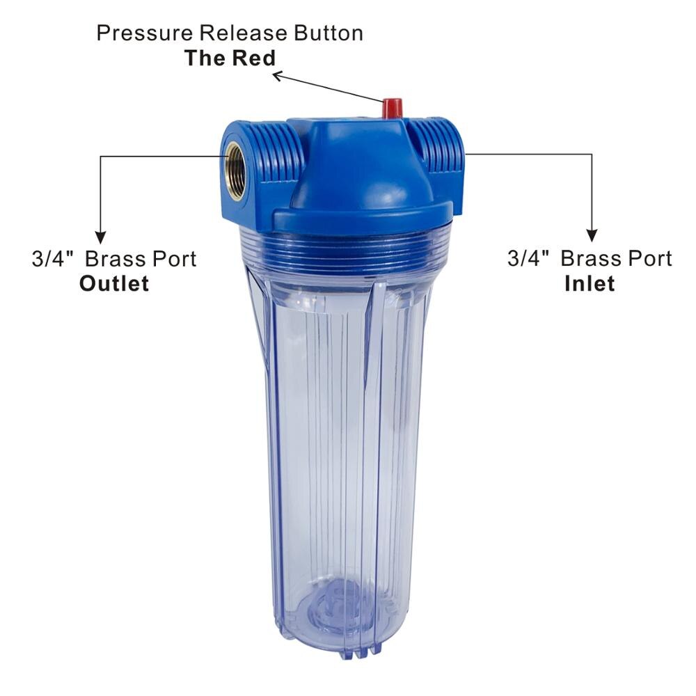 Standard 10-inch Clear Water Filter Housing - 3/4&... – Grandado