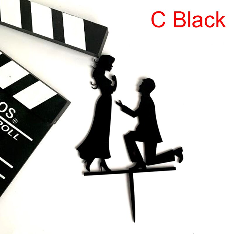 Multi Stijlen Zwart Acryl Wedding Cake Vlag Topper... – Grandado