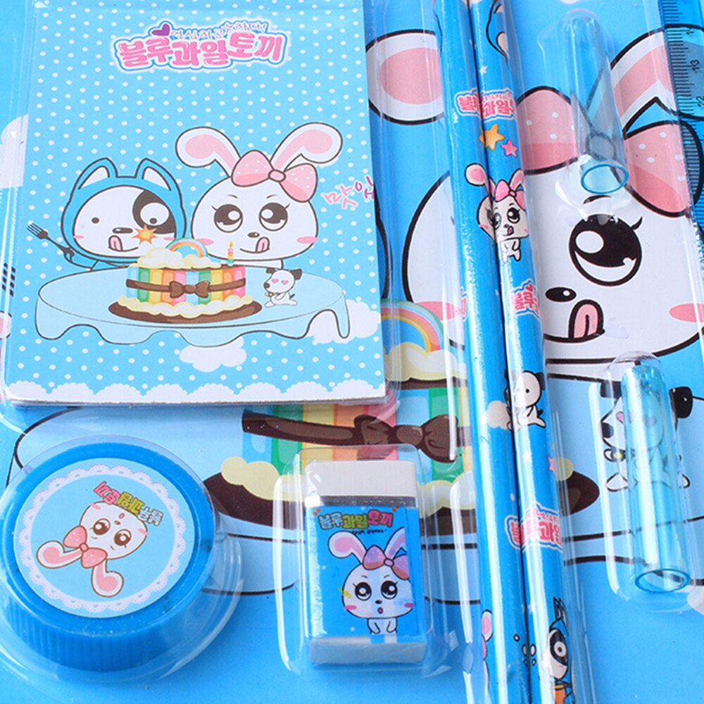 8pcs/sets The Cartoon Blue Pink Stationery Set Not... – Vicedeal