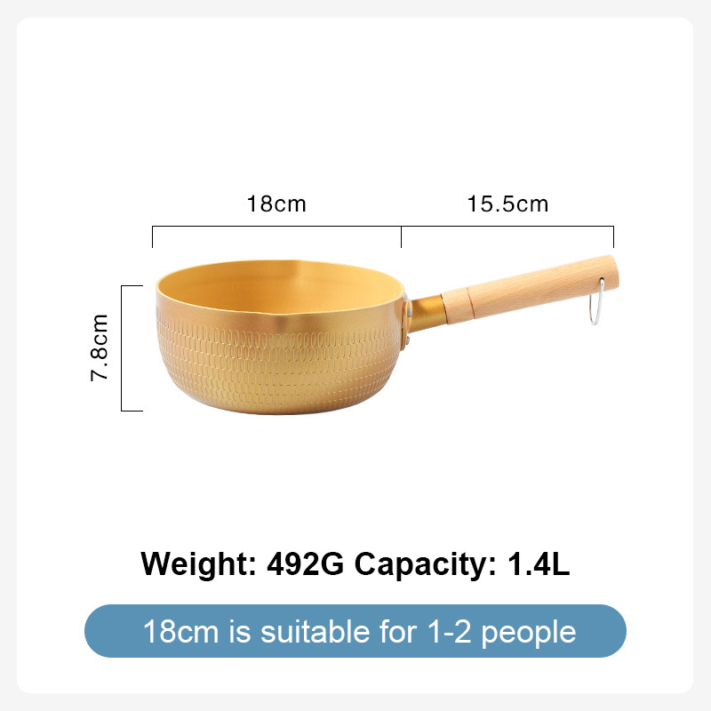 Gold non stick cooking pot set stainless steel fry... – Grandado