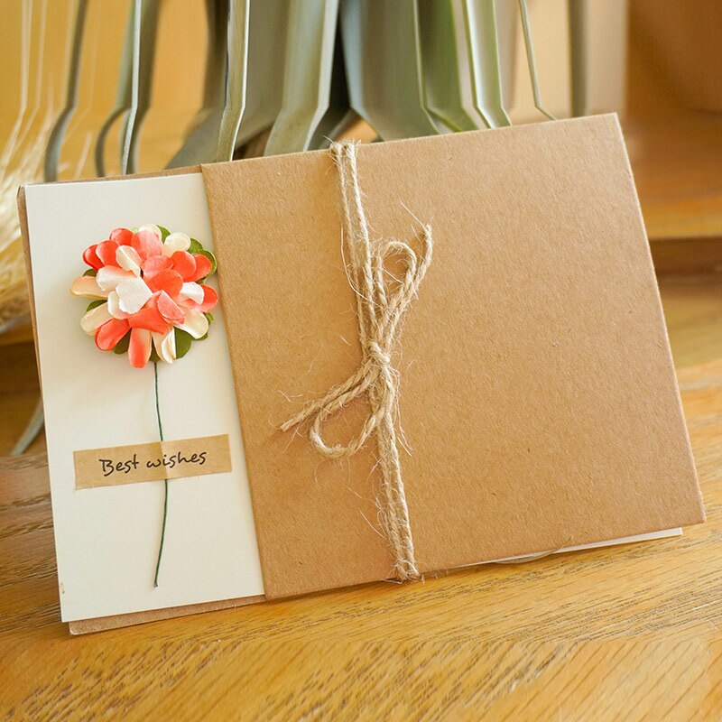 DIY Kraft Paper Handmade Dried Flowers Invitation ... – Grandado
