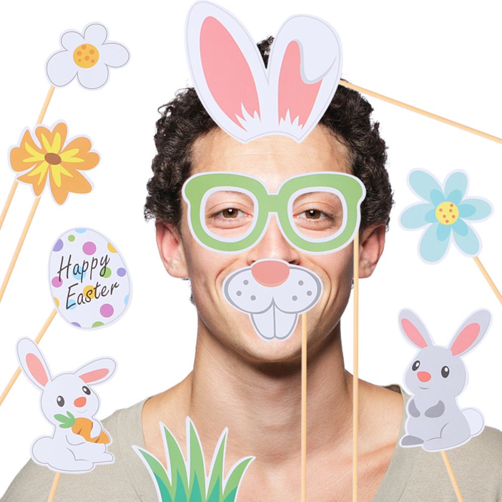 Lovely Easter Photo Props Kit DIY Selfie Egg Bunny... – Grandado
