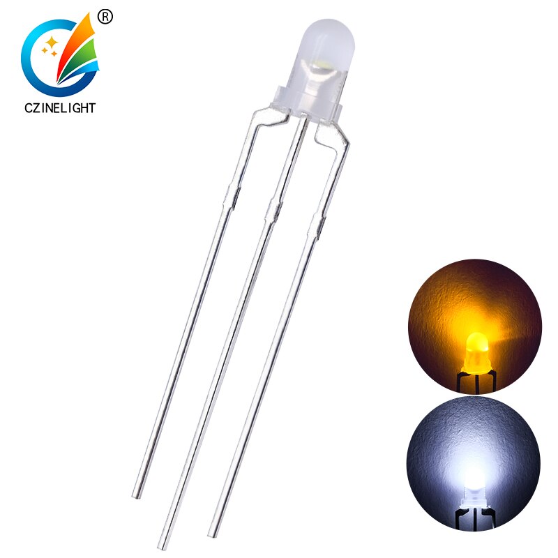 1000 Stks/zak Czinelight Melkachtige F3 3Mm Bicolo... – Vicedeal