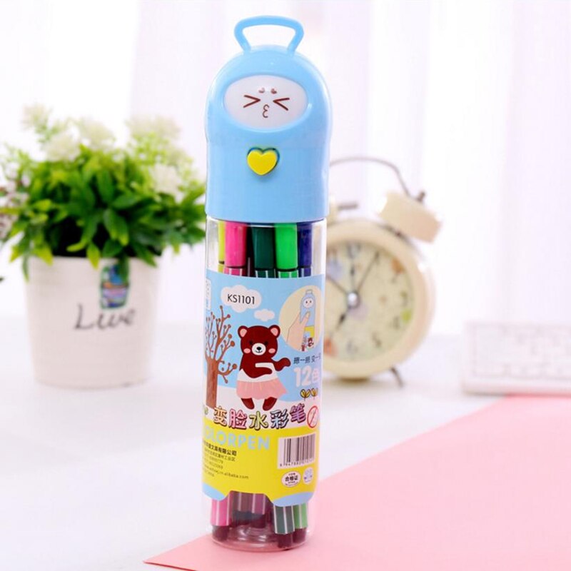 Coloffice Cartoon Face Change Watercolor Pen 12 co... – Grandado