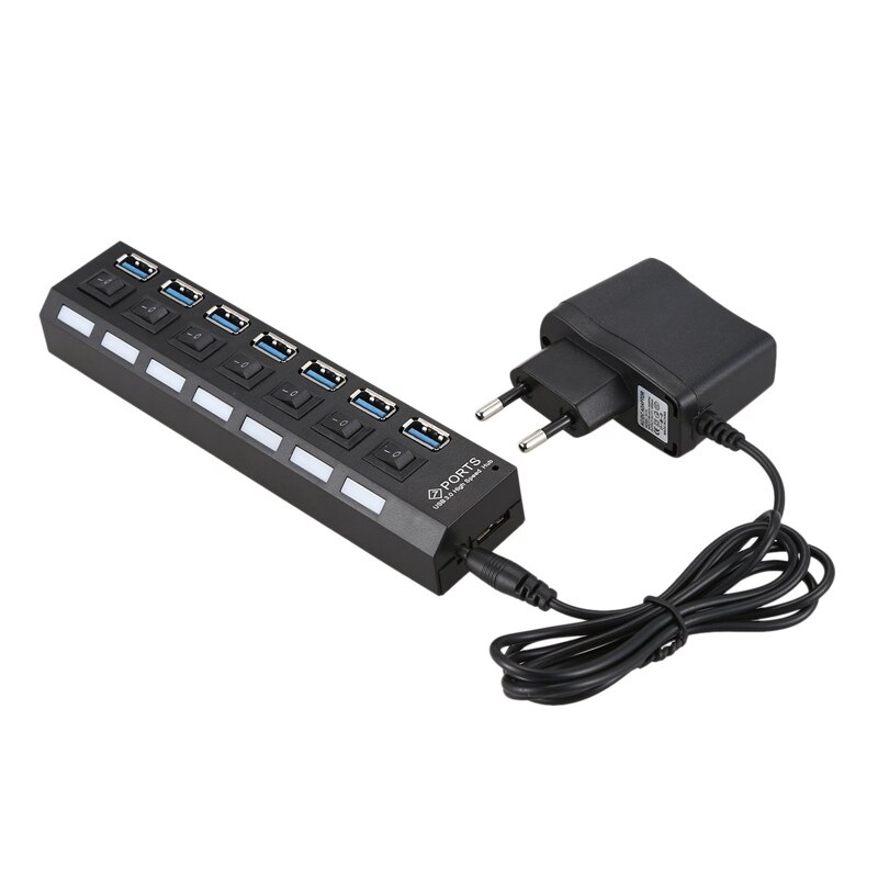 Usb 3.0 hub 7 poorten usb v3.0 + 5v/2a voeding – Vicedeal