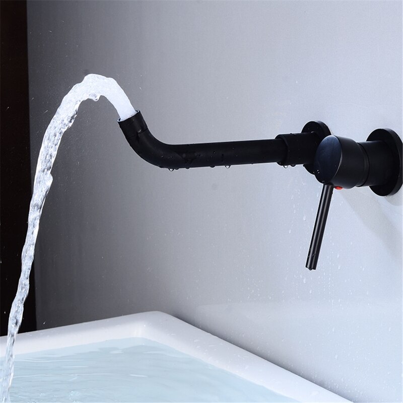 Modern Wall-Mount Mixer Tap Bathroom Sink Faucet S... – Vicedeal