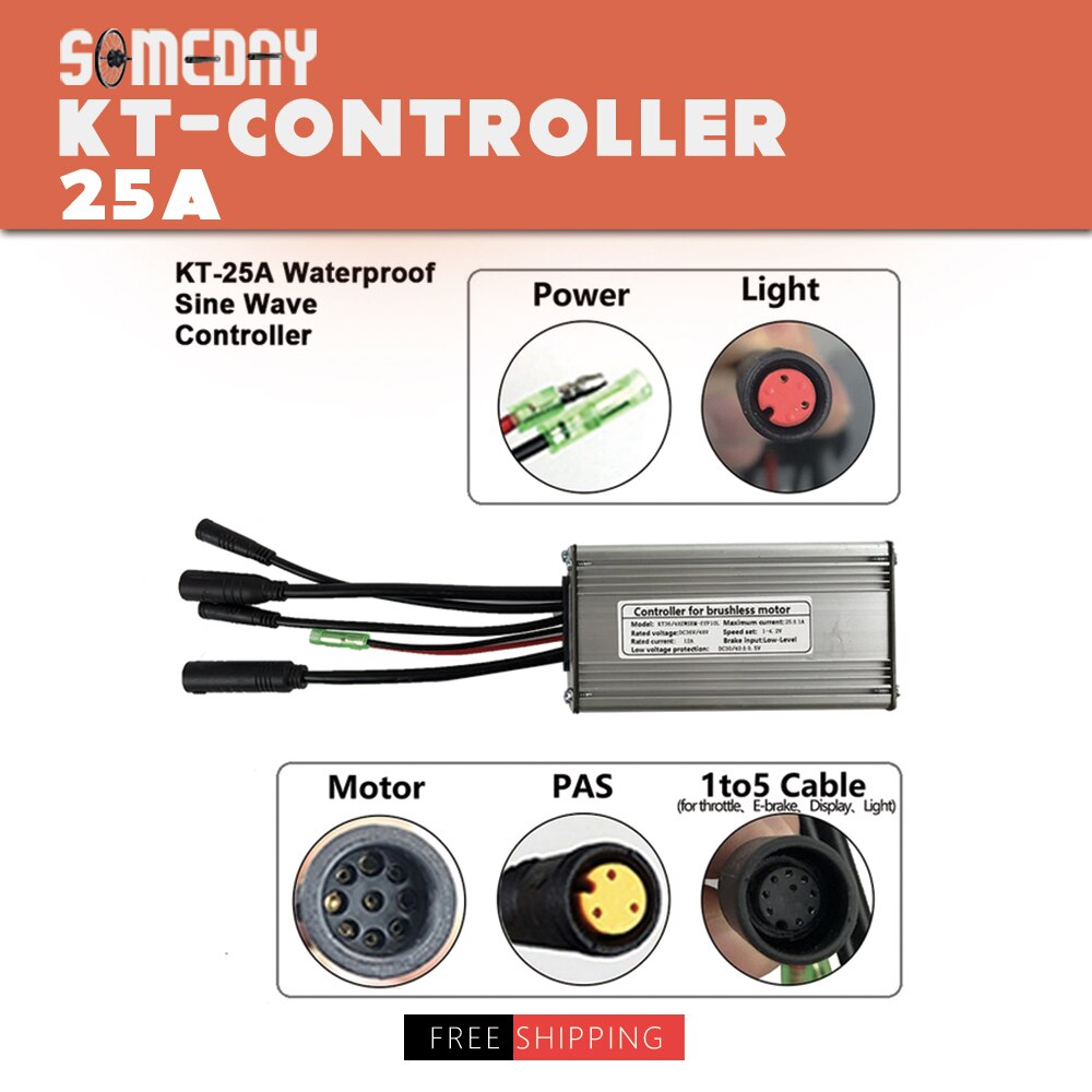 SOMEDAY Ebike Controller 25A 36V48V 500W750W Brush... – Grandado