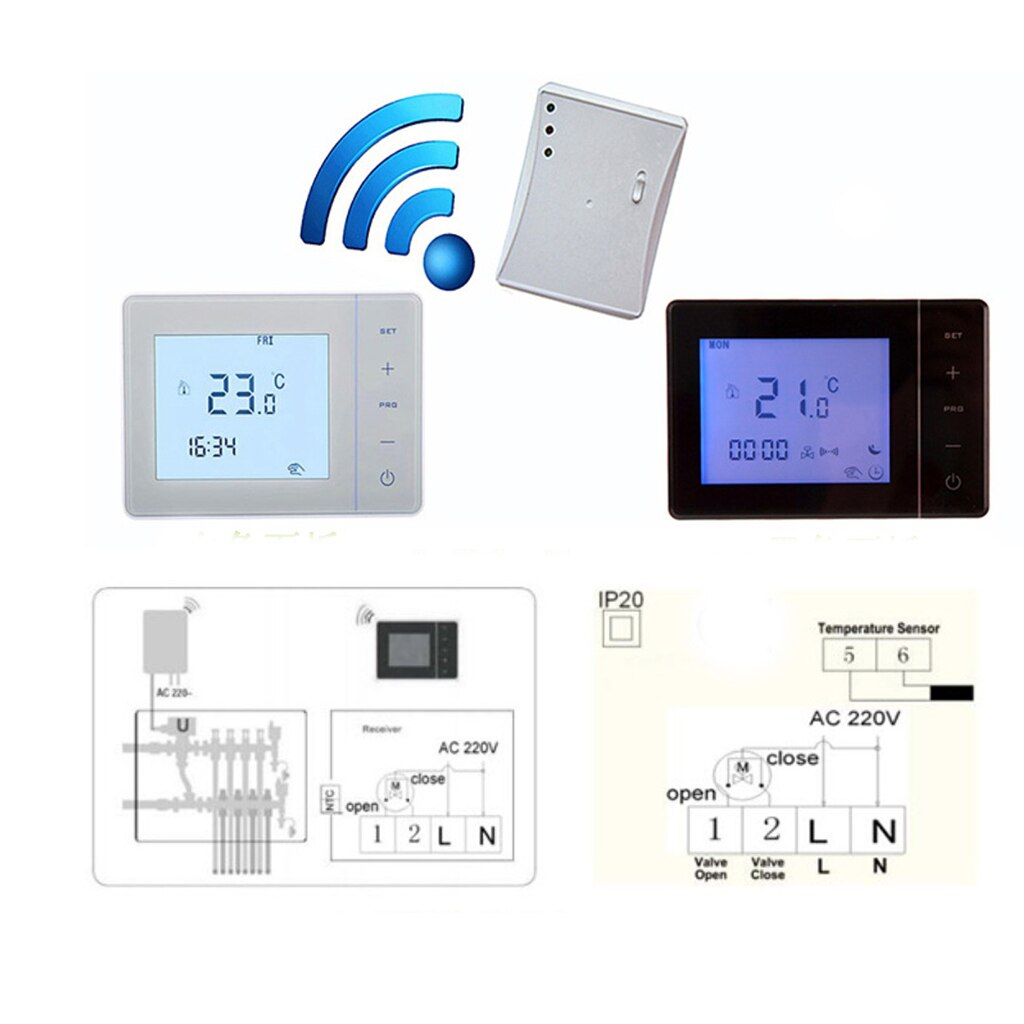 HY01RF RF Wireless Room Thermostat Wall Gas Boiler... – Grandado