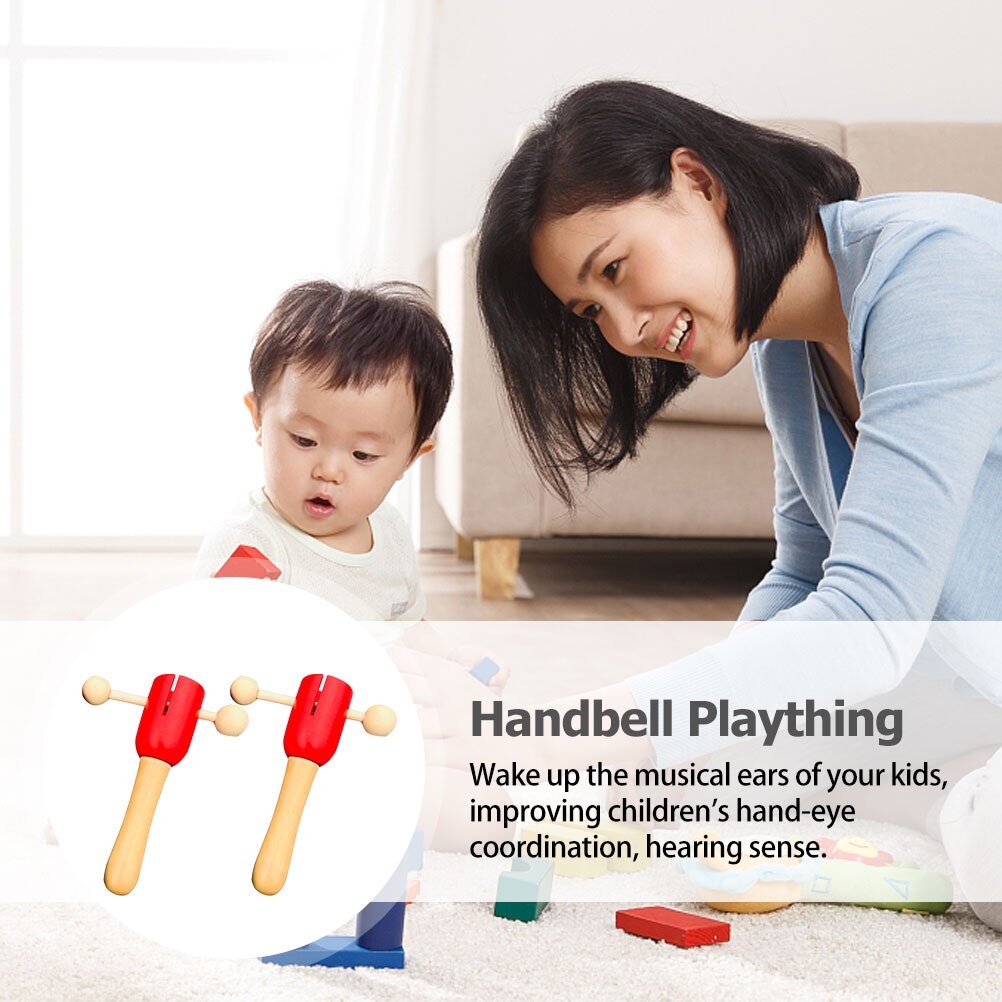 2 Pcs Baby Handbell Wooden Handbell Playthings Bab... – Grandado