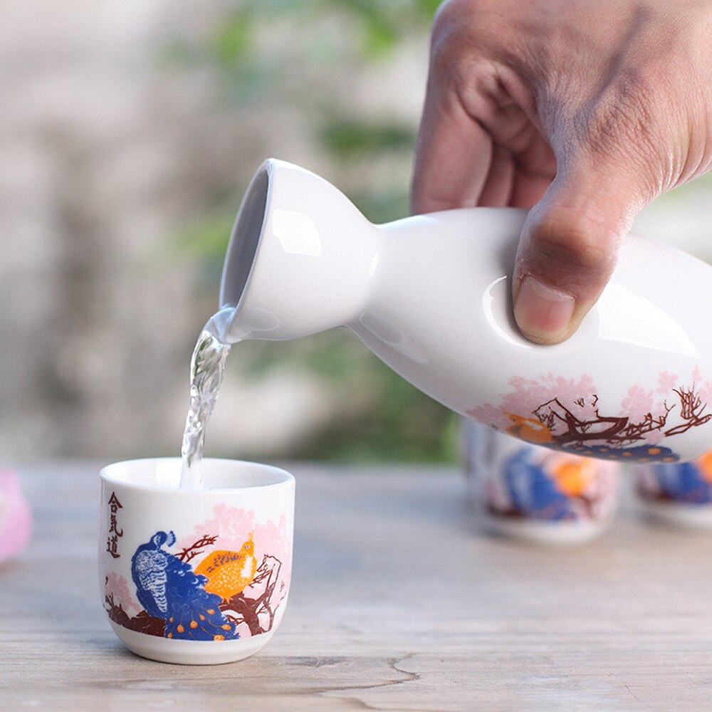 Ankoow sake sæt 1 sake gryde med 4 vinkopper håndm... – Grandado